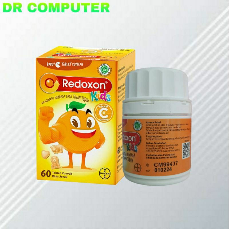 Jual redoxon kids vitamin C 200mg 60tablet kunyah rasa jeruk | Shopee ...