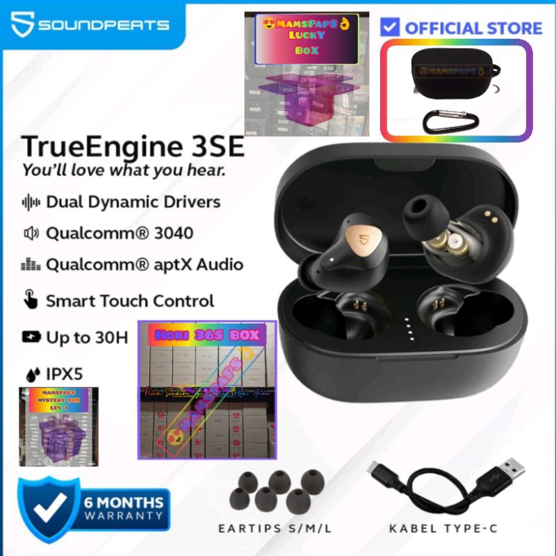 Jual SOUNDPEATS TRUEENGINE 3SE TWS HEADSET BLUETOOTH APTX TRUE ENGINE ...