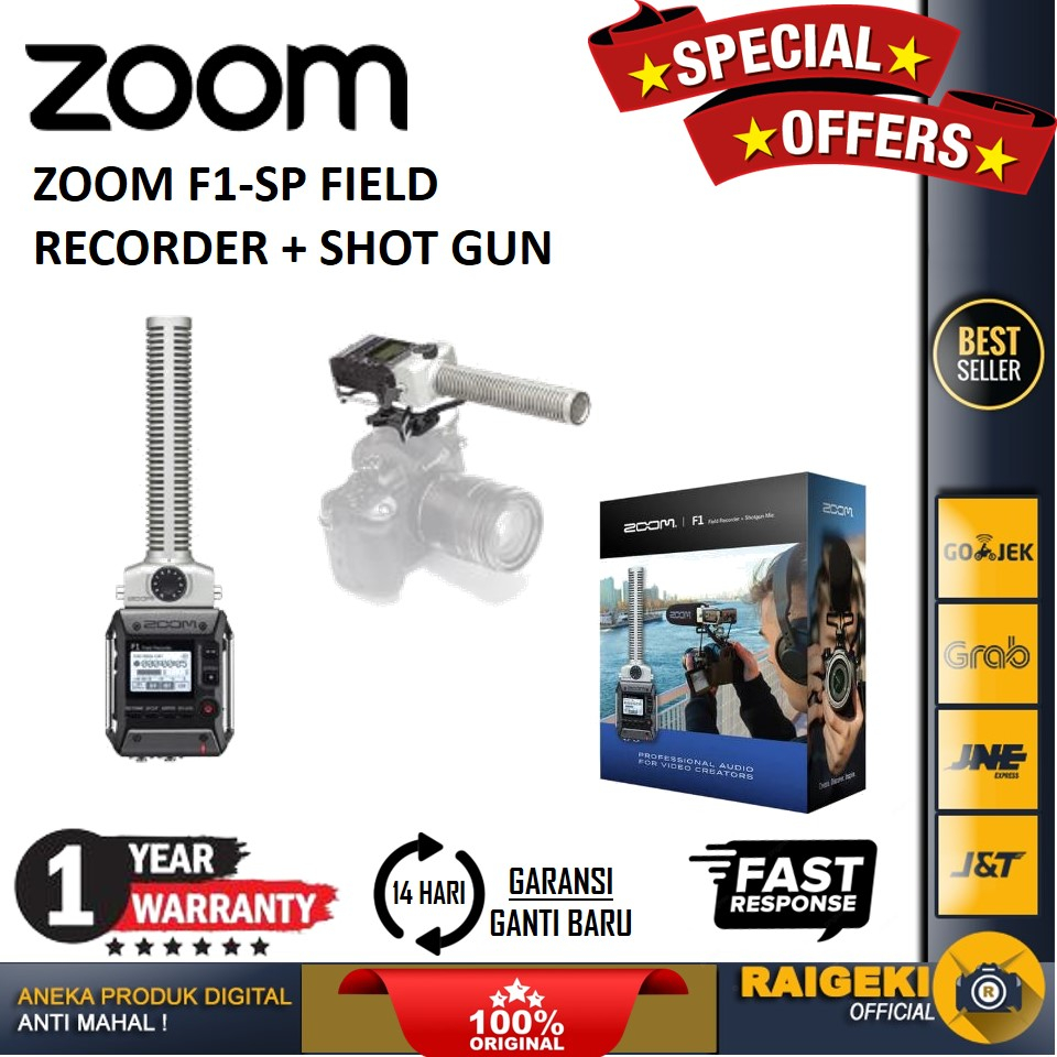 Jual ZOOM F1-SP FIELD RECORDER + SHOT GUN MICROPHONE | Shopee Indonesia
