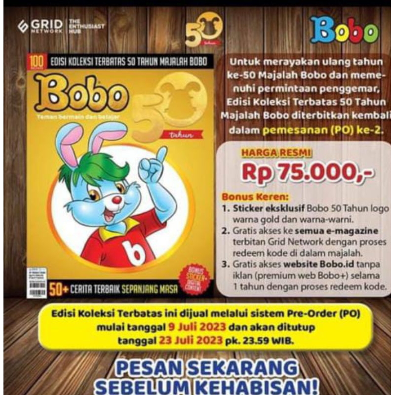 Jual Bobo Edisi 50 Tahun | Shopee Indonesia