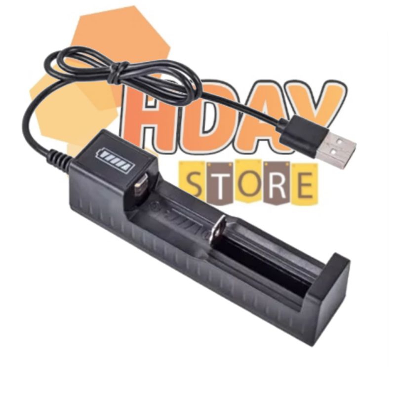 Jual Hs Charger Baterai Usb Universal Full Self Stop 18650 1 slot ...