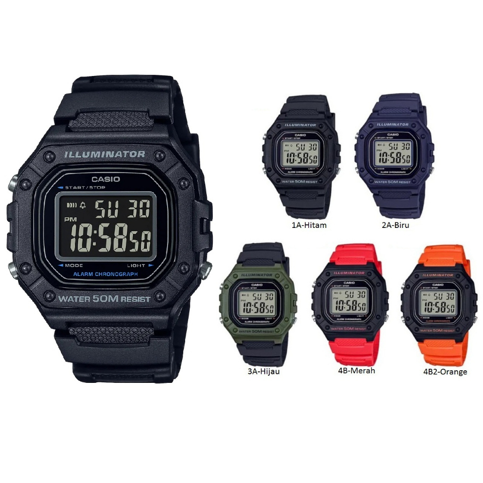 Jual Casio Original W-218H-1A / W218H-2A / W-218H-3A 4A 4B Jam Tangan ...