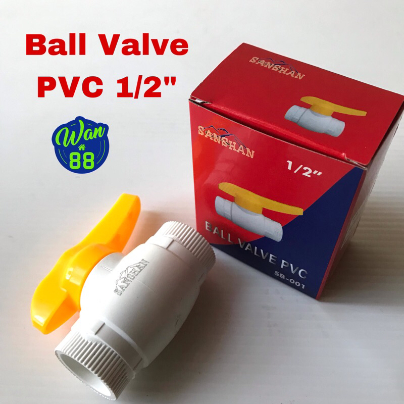 Jual Ball valve PVC Sanshan 1/2"Stop kran gagang PVC 1/2 inch | Shopee Indonesia