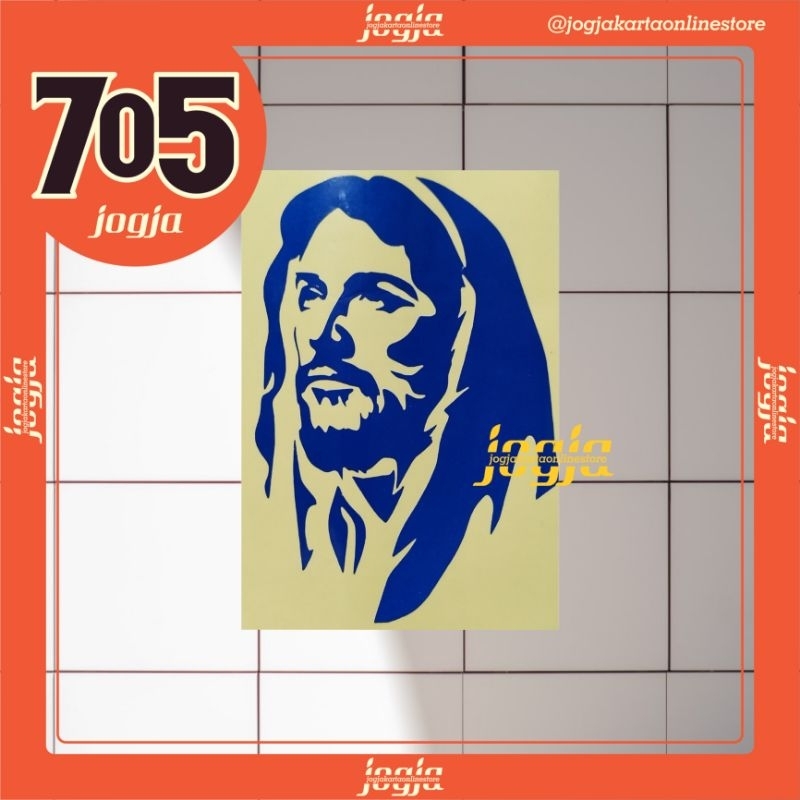 Jual Stiker Jesus Reflective Cutting Sticker Wajah Yesus Kristus 9 x 13 ...