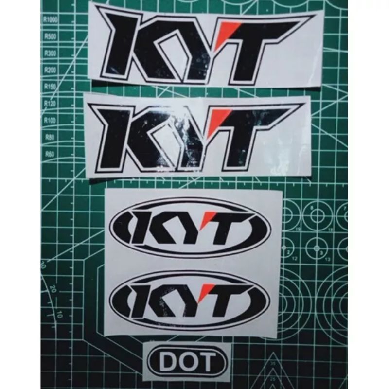 Jual stiker logo helm KYT set depan belakang kanan kiri, cutting ...