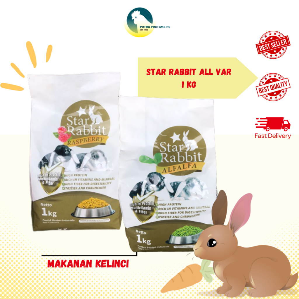 Jual STAR RABBIT 1 KG ALL STAGE ALL VARIAN RASA - Premium Rabbit Food ...