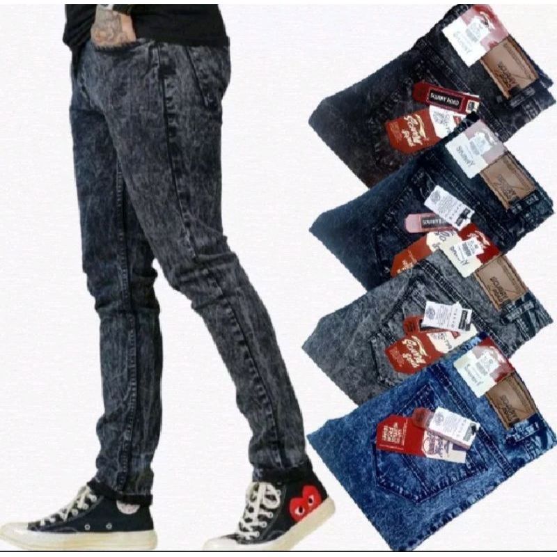 Jual Celana Jeans Pria Snow Wash | Shopee Indonesia
