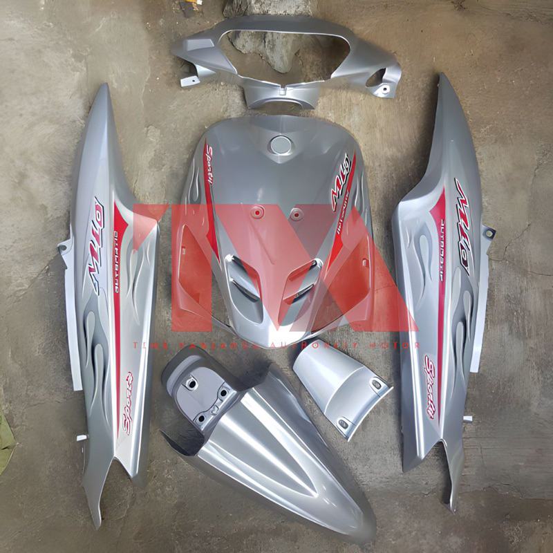 Jual PAKET BODY SET HALUS YAMAHA MIO SPORTY SILVER LIS STRIPING 2006 | Shopee Indonesia