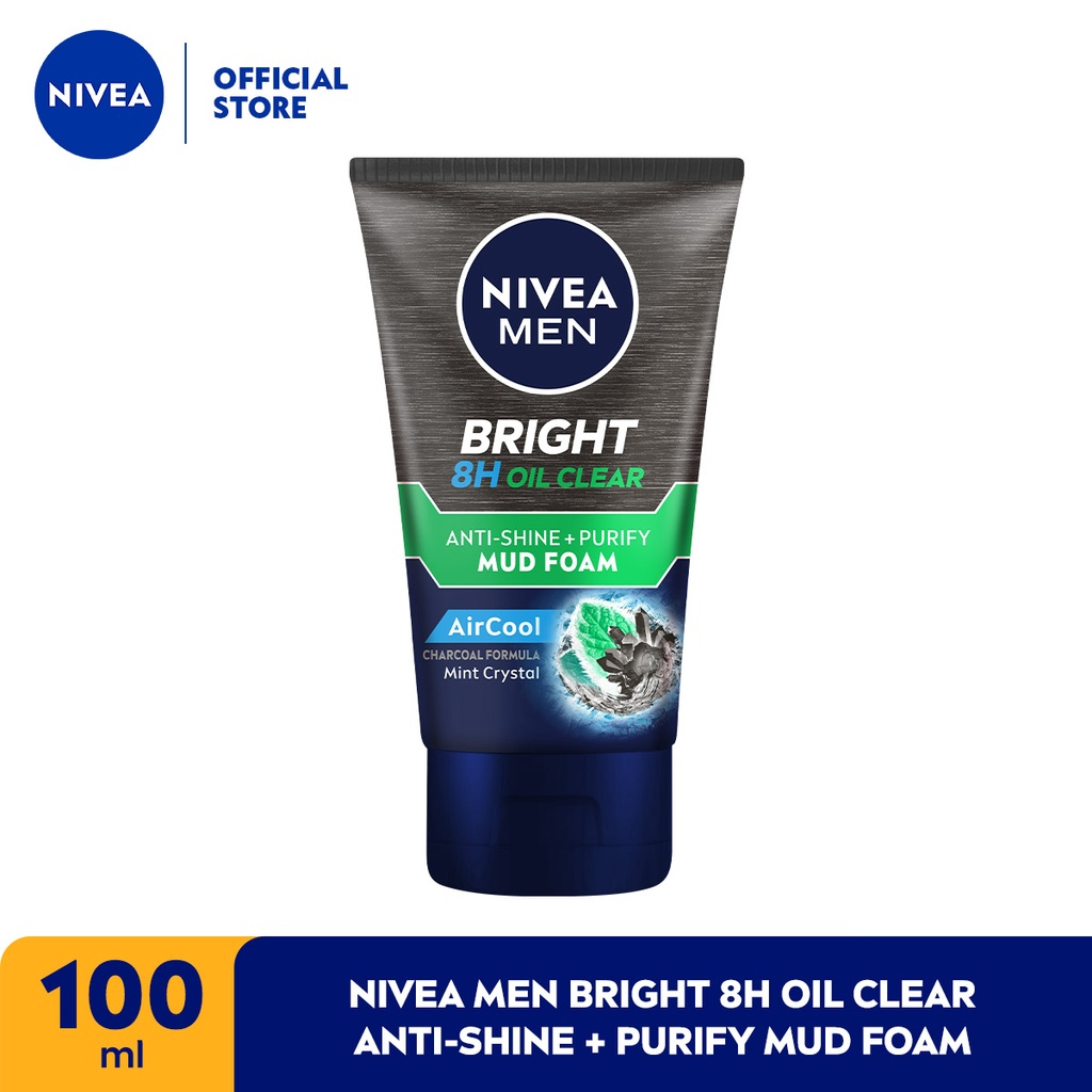 Jual NIVEA MEN Facial Foam Bright Oil Clear Anti Shine + Purify Cooling ...