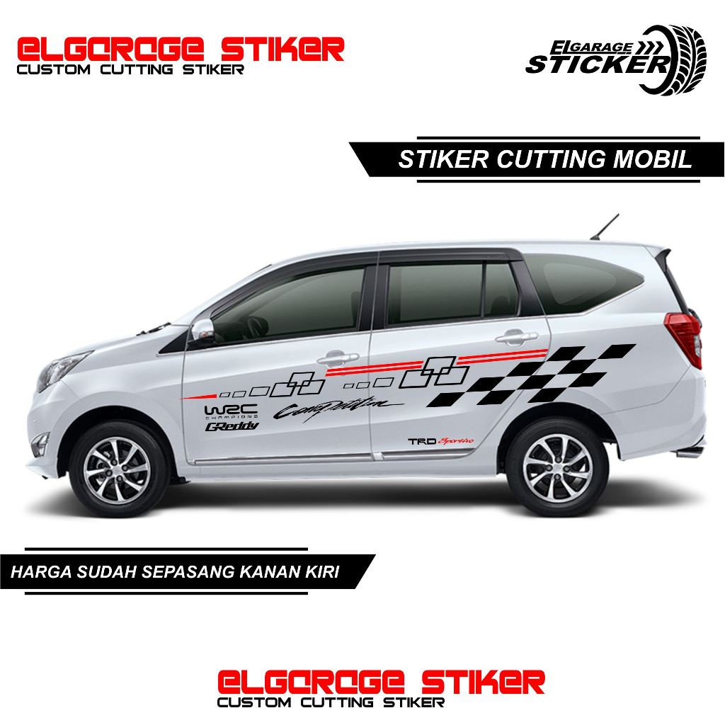 Jual Stiker mobil sigra calya stiker cutting variasi body samping gredy ...