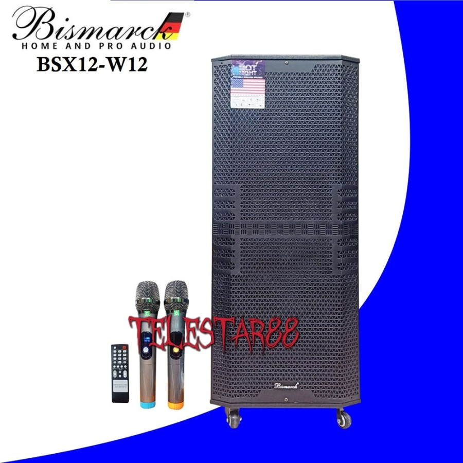 Jual SPEAKER PORTABLE 12 INCH DOUBLE WOOFER BISMARCK BSX12-W12 ...