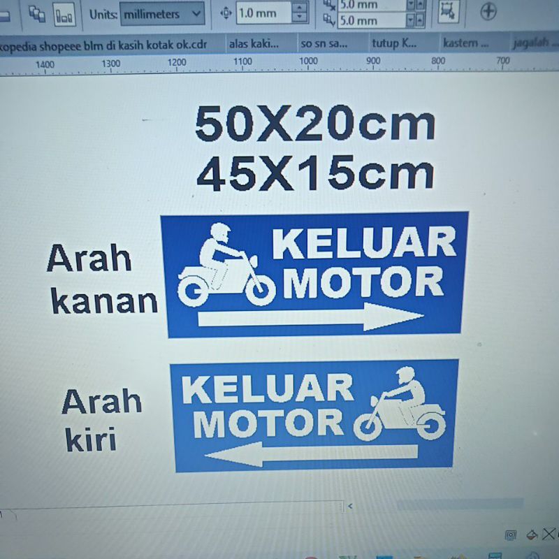 Jual stiker Keluar motor #parkir | Shopee Indonesia