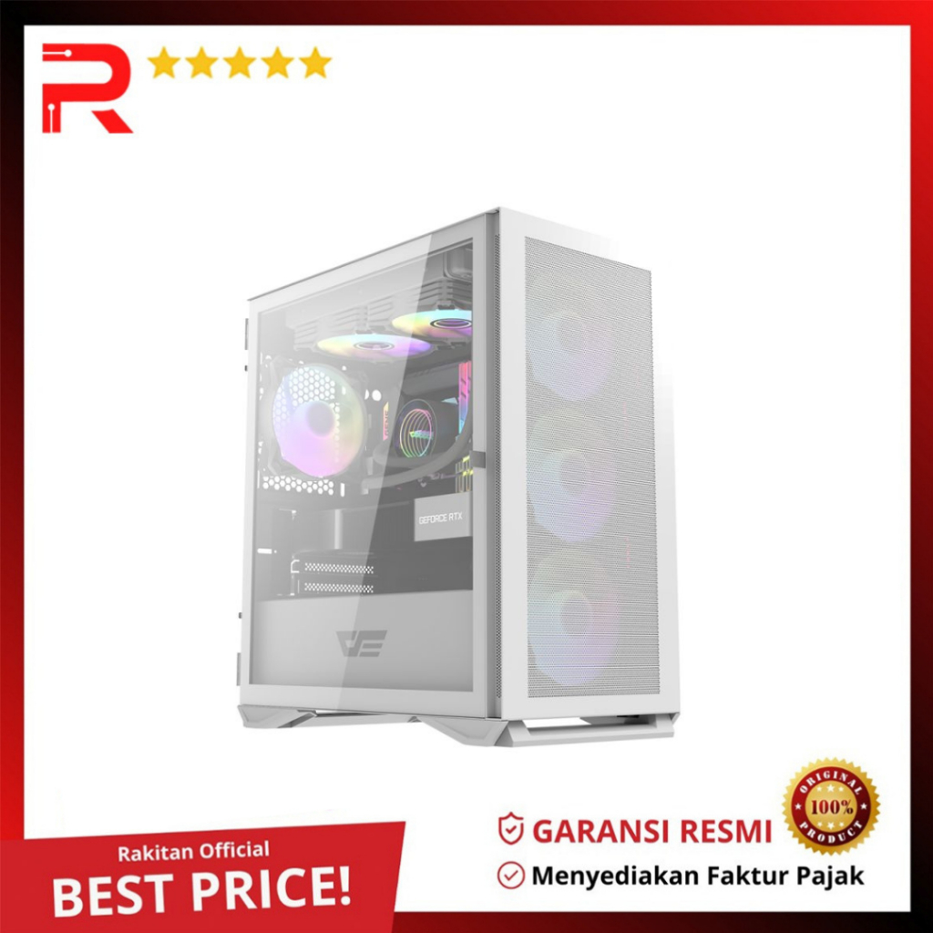 Jual Casing Aigo DarkFlash DLM200 White M-ATX Tempered Glass Gaming ...