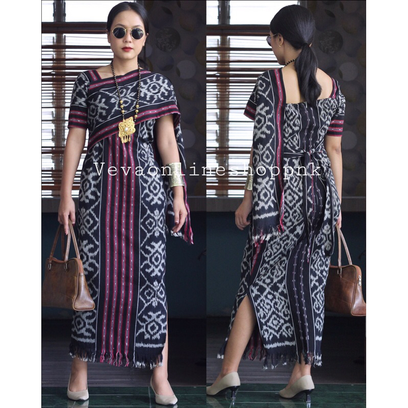 Jual DRESS ETNIK TENUN SAREE INDIA HITAM | Shopee Indonesia
