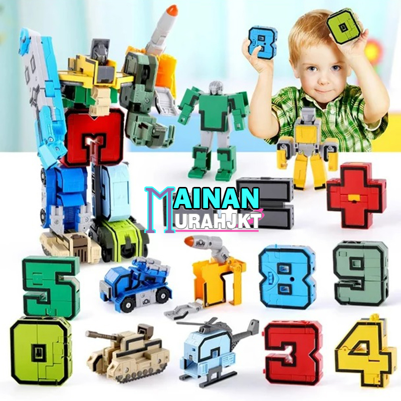 Jual MAINANA ANAK DEFORMATION NUMBER ANGKA TRANSFORMASI ROBOT SATUAN ...