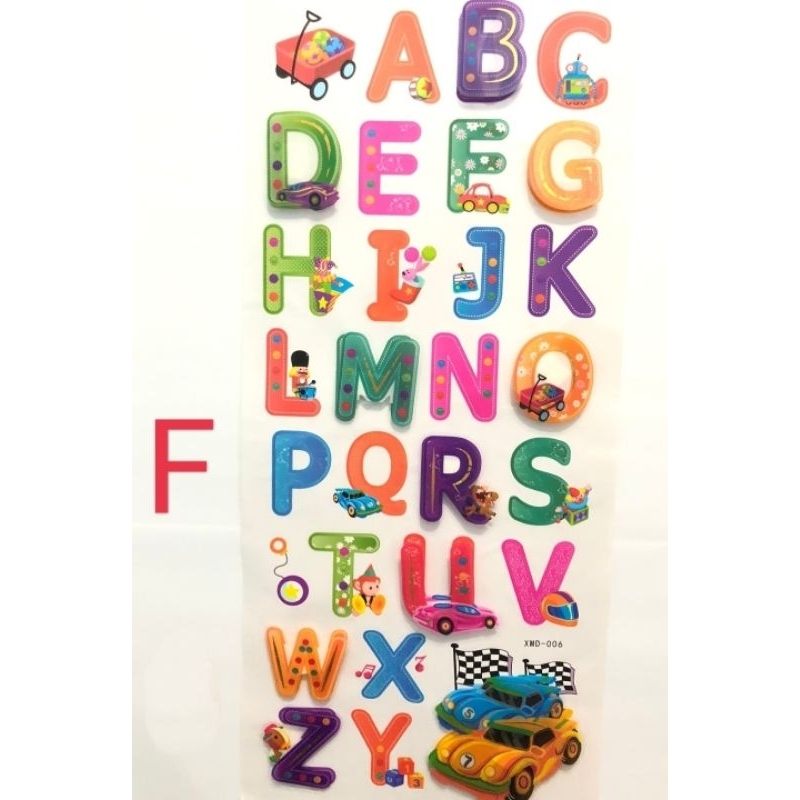 Jual Stiker dinding timbul /wallpaper dinding abjad angka | Shopee ...