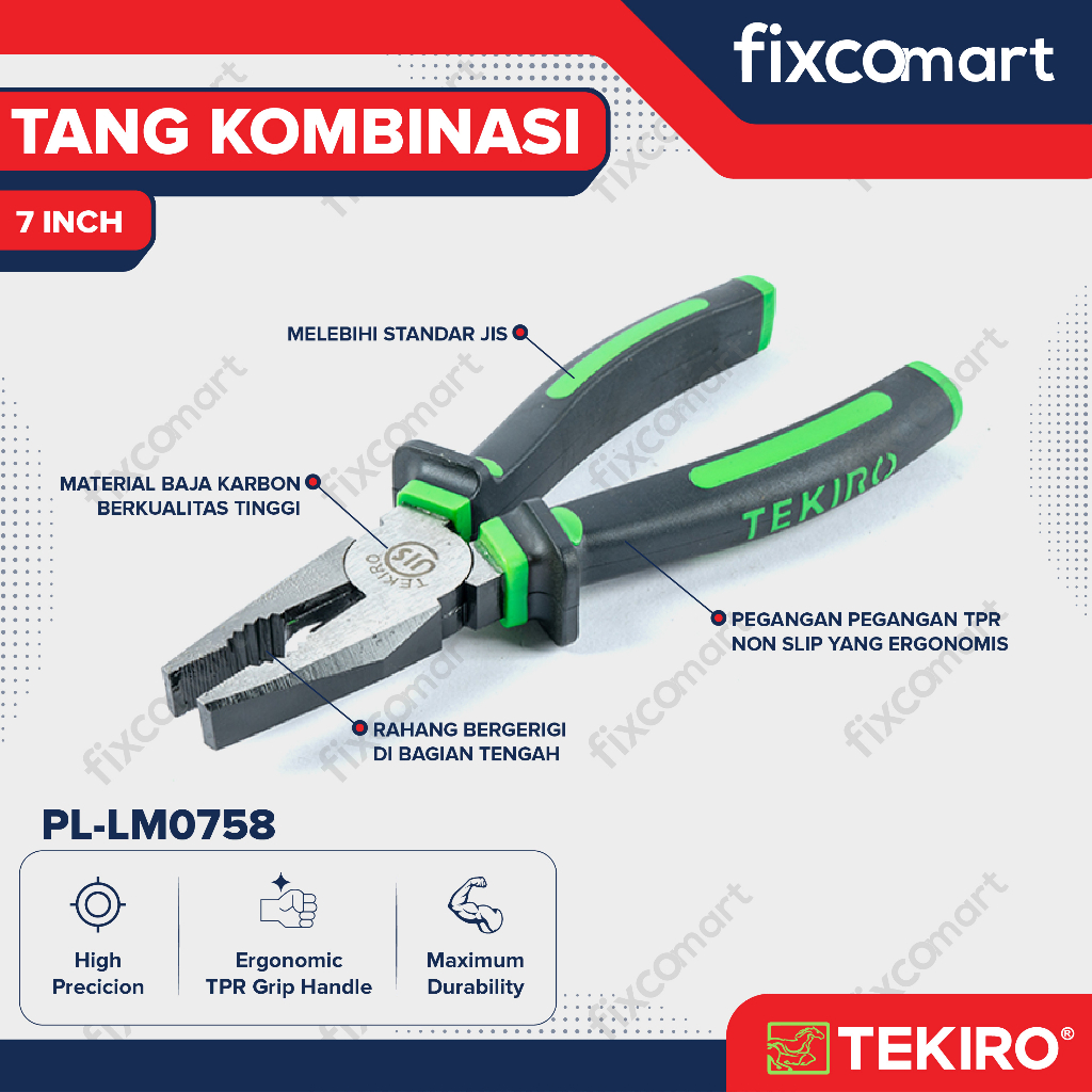 Jual TEKIRO TANG KOMBINASI / LANCIP / POTONG LINESMAN / LONG NOSE ...