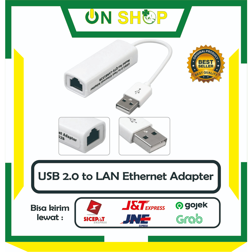 Jual USB 2.0 to LAN Ethernet Adapter / Konverter USB to LAN / Converter ...