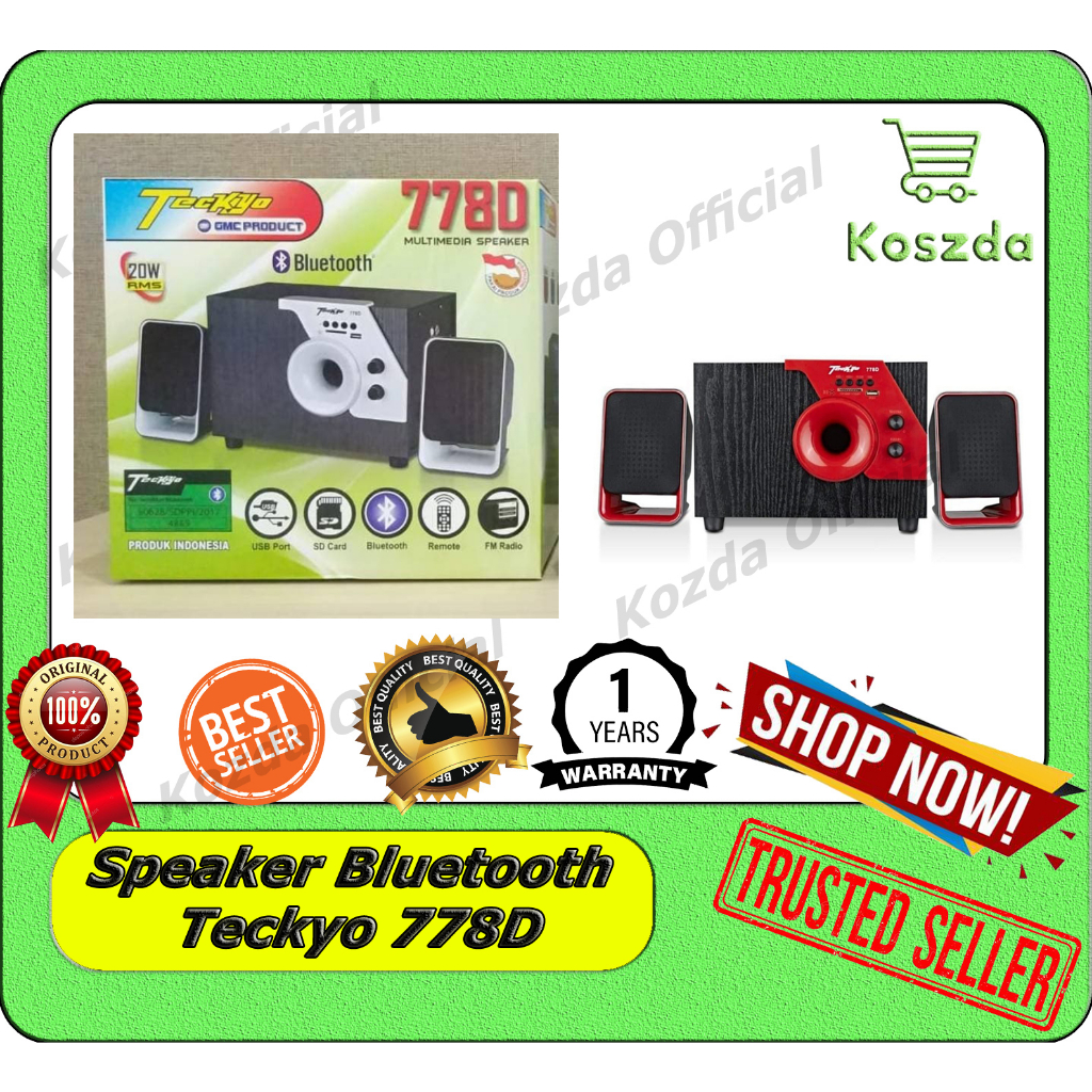 Jual Speaker Aktif BLUETOOTH TECKYO 778D MULTIMEDIA Bluetooth Original ...