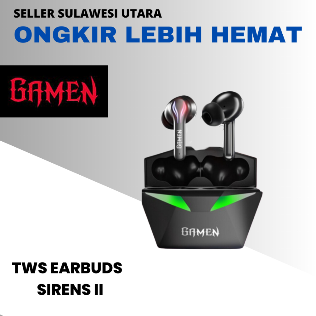 Jual TWS GAMING GAMEN SIRENS II EARBUDS ULTRA LOW 4G TRUE WIRELESS ...