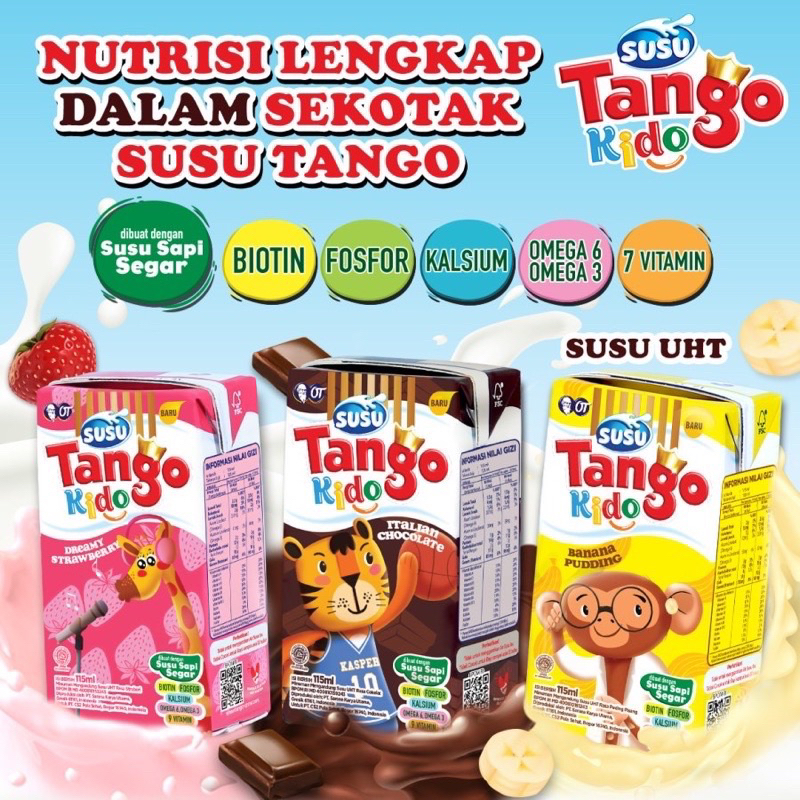 Jual SUSU TANGO KIDO UHT 115ml [ ini harga per dos = isi pcs) | Shopee Indonesia