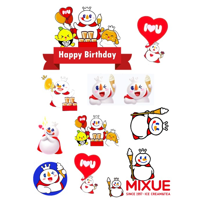 Jual Topper Ultah MIXUE Custom/Topper Cake/MIXUE set hiasan kue ...