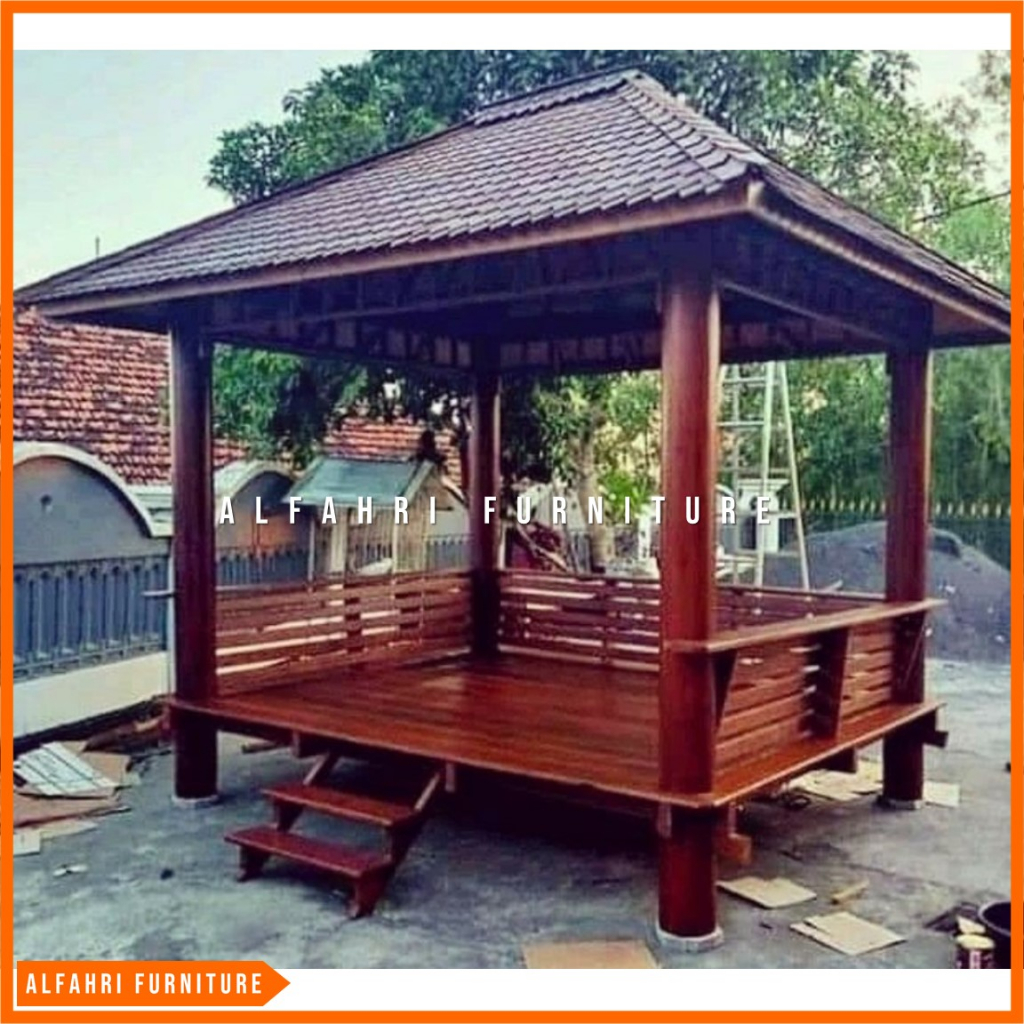 Jual Gazebo Kayu Minimalis Ukuran 3x2,5M | Saung Gasebo Taman Rumah ...