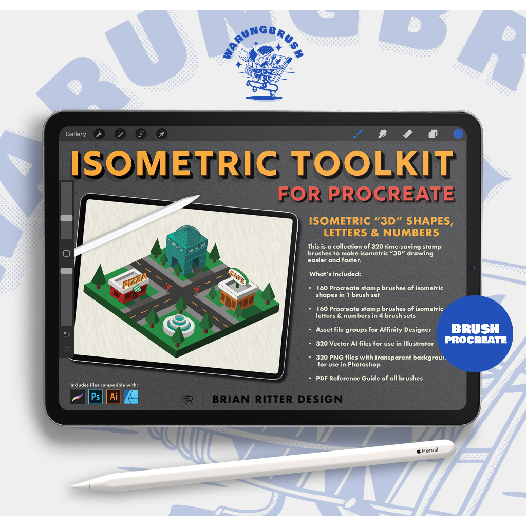 Jual Isometric Toolkit for Procreate, Photoshop, Illustrator, Affinity ...