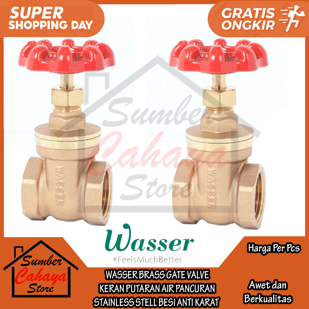 Jual WASSER BRASS BALL VALVE KERAN AIR PANCURAN STAINLESS STELL ...
