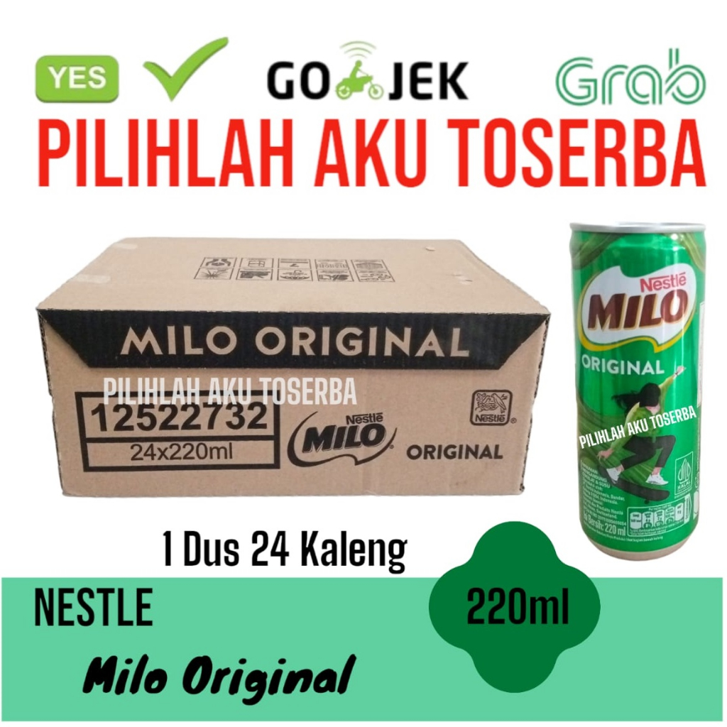 Jual Susu Milo Kaleng Coklat ACTIVE GO ORIGINAL - 220 ml (1 dus isi 24 ...
