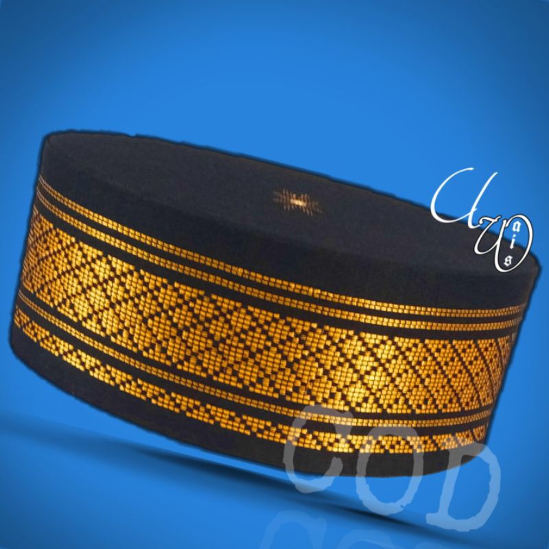 Jual PECI HITAM EMAS MOTIF BATU SONGKOK SONGKET DEWASA KOPYAH MELAYU ...