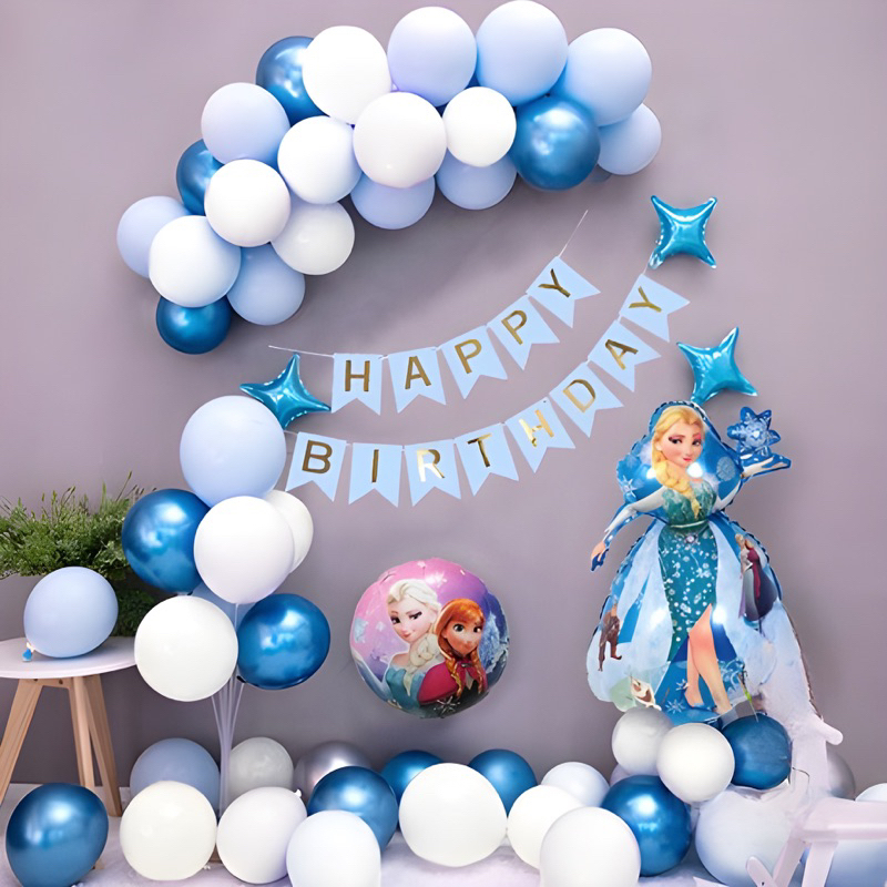 Jual Paket set dekorasi ulang tahun anak simple frozen murah | Shopee ...