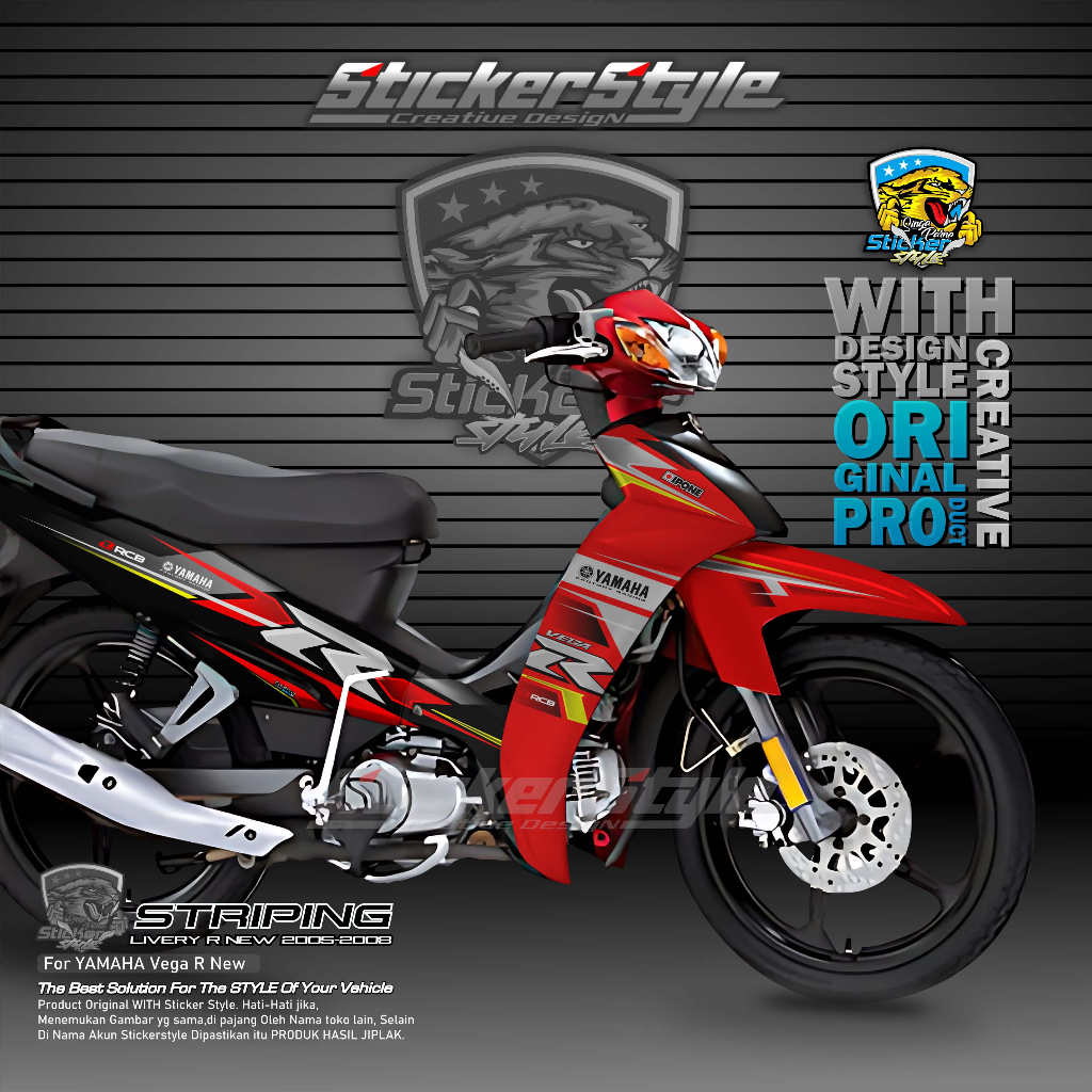 Jual Decal Stiker Striping Variasi Motor Yamaha Vega R New Tahun 2005 ...