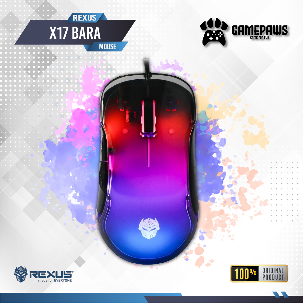 Jual Rexus Bara X17 - Crystal RGB Macro Gaming Mouse | Shopee Indonesia