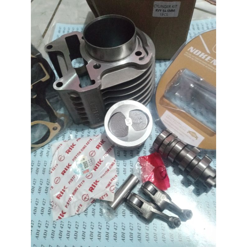 Jual PAKET BORE UP 130 CC BLOK SEHER 54,5 MM/BORING BLOCK SEHER SET PISTON 54,5MM+PLATUK KLEP ...