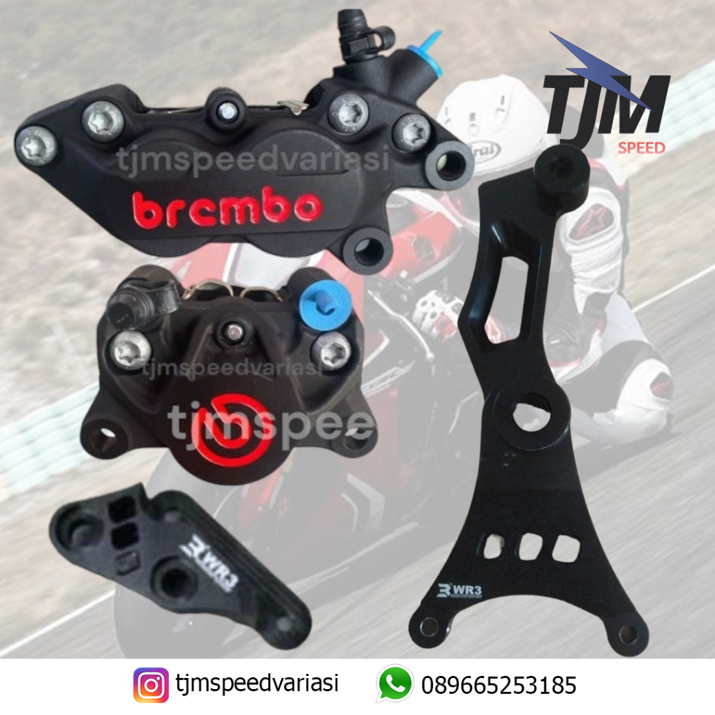 Jual Paket Kaliper Brembo P4 4P P2 2P 4 Piston 2 Piston + Breket kaliper WR3 Ninja R | Shopee ...