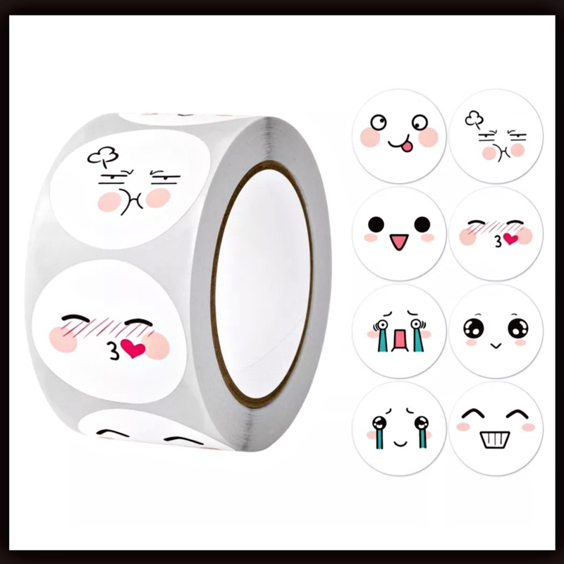 Jual [ BUKAN 1 ROLL!!!! ] Sticker Emoji / Stiker Label / Stiker Ucapan ...