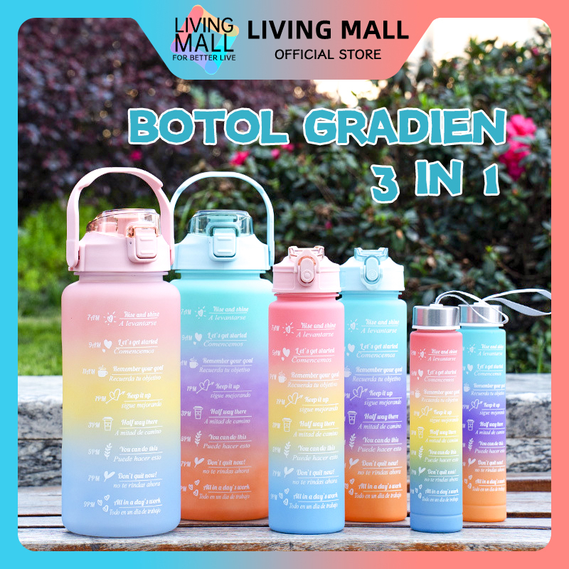 Jual Set Botol Gradien (2 Liter + 1000 ml + 500 ml) / Botol Minum Viral ...