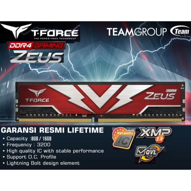 Jual RAM Gaming DDR4 16GB 8GB 3200MHz ZEUS Desktop Memory Team Group ...