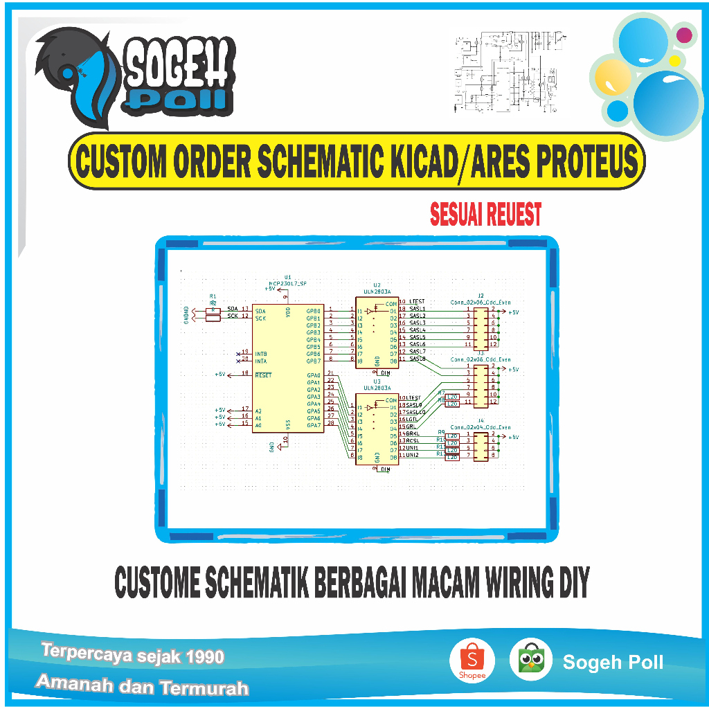 Jual CUSTOM DESAIN PCB SCHEMATIC/SKEMATIK ARES PROTEUS KICAD | Shopee ...
