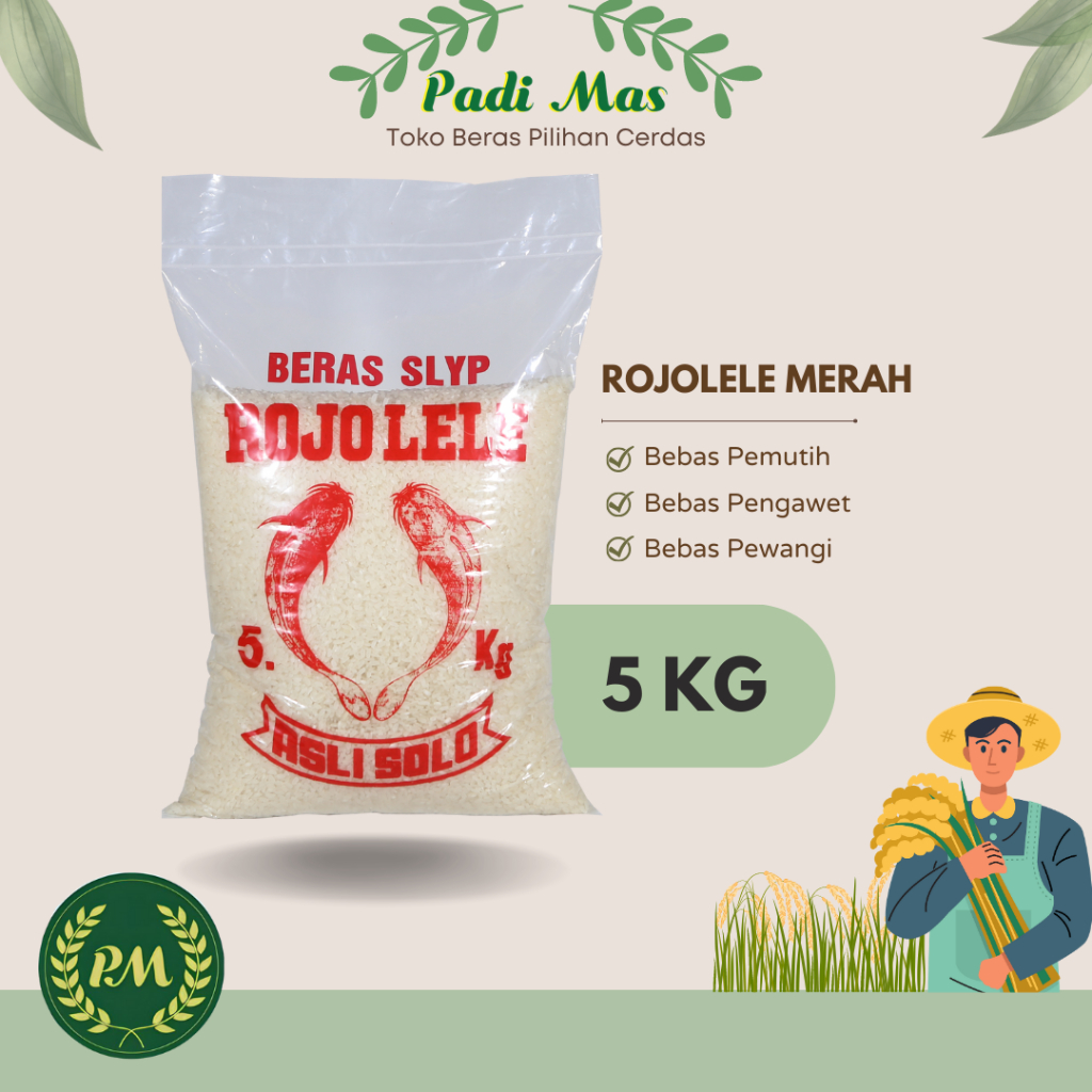 Jual Beras lele merah 5 kg | slyp super | pulen sedang | Shopee Indonesia