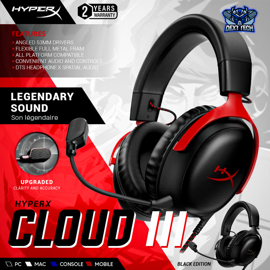 Jual HyperX Cloud III / Cloud 3 Wired 7.1 Surround DTS X Gaming Headset ...