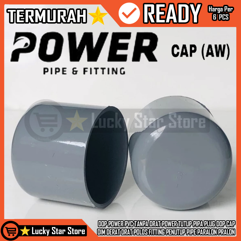 Jual Dop Power Pvc Tanpa Drat Power Tutup Pipa Plug Dop Cap Ukuran ½ ¾ ...