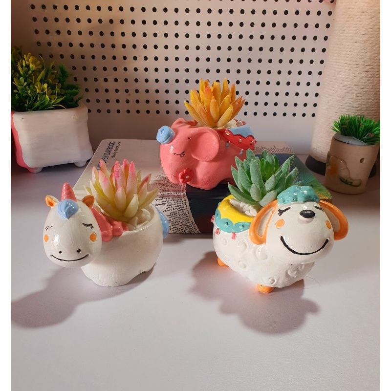 Jual MINICOTTA - Pot Bunga Unik Karakter Hewan Lucu Kado Hadiah ...