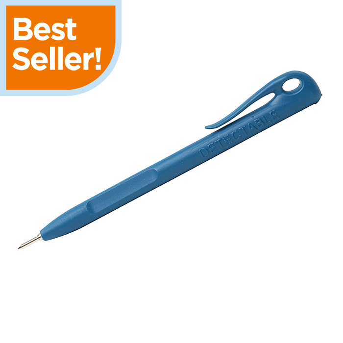 Jual Metal Detectable Pen (non retractable) blue Ink (16 pcs) | Shopee ...
