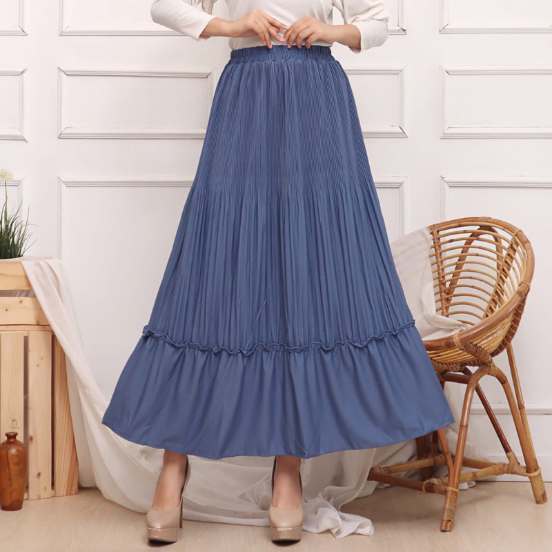 Jual Rok Susun 101 Clara / Rok Plisket Lidi Kerut / Rok Plisket Lidi ...