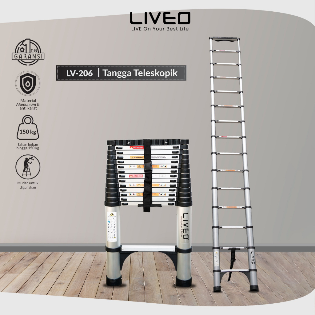 Jual LIVEO Tangga Single Telescopic Liveo LV-206 / Tangga Lipat ...