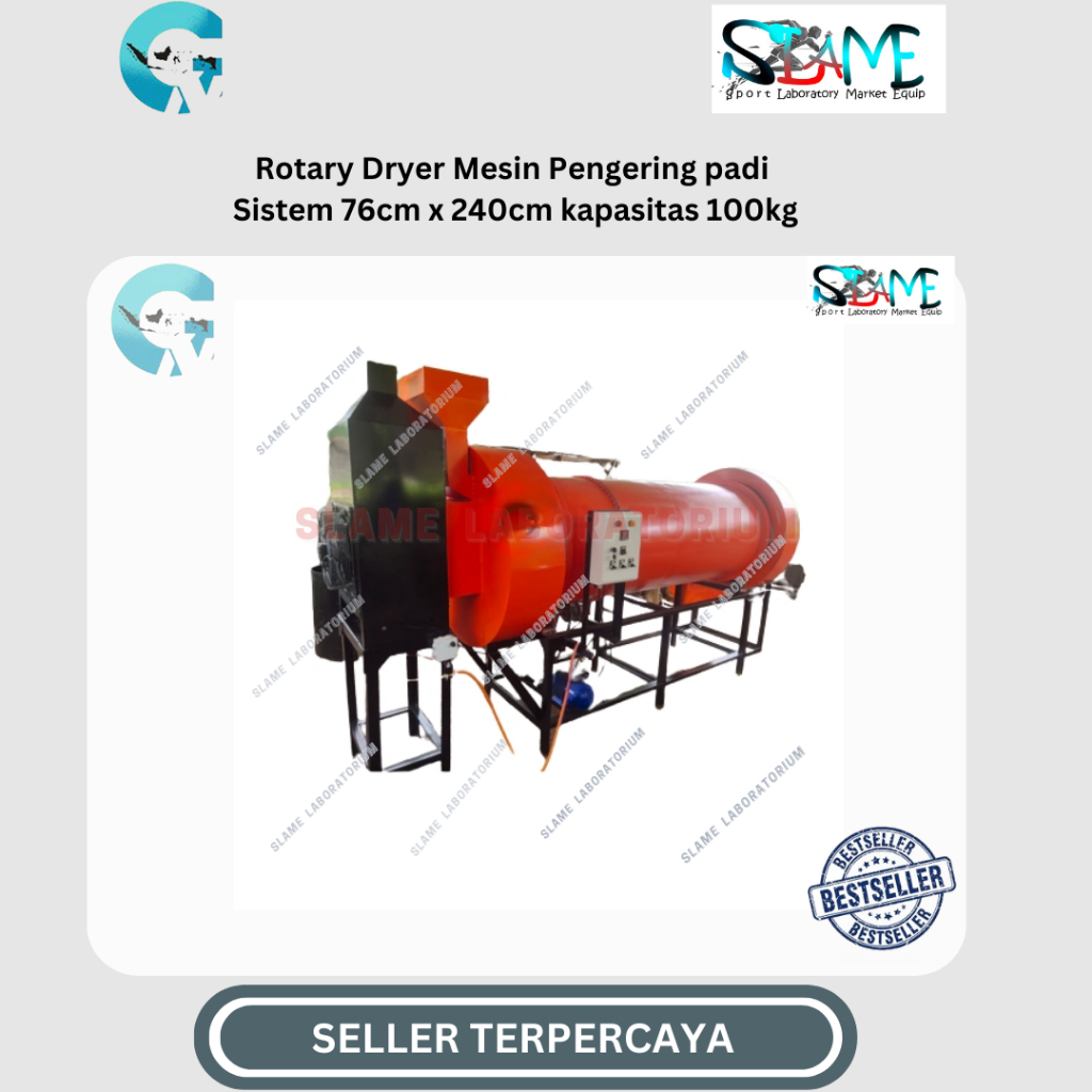 Jual Rotary Dryer Mesin Pengering padi Sistem 76cm x 240cm kapasitas ...
