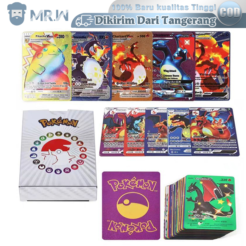 Jual Kartu Pokemon Cards 55pcs Kartu Pokemon Vmax Warna Charizard ...