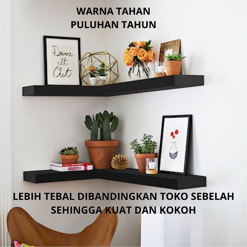 Jual rak papan ambalan dinding sudut L minimalis | Shopee Indonesia